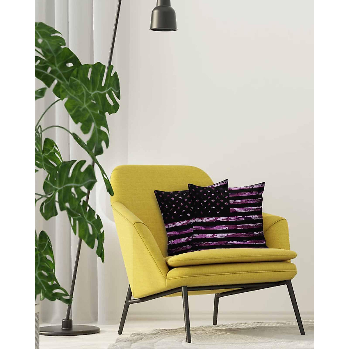 Pillow Cases Linen Pillow Shams Independence Day Camo American Flag Patriotic Pillow Cases Set of 2 16x16 Inches Pillowcases Square Cushion Covers Flax Soft Linen Pillow Covers for Couch Sofa