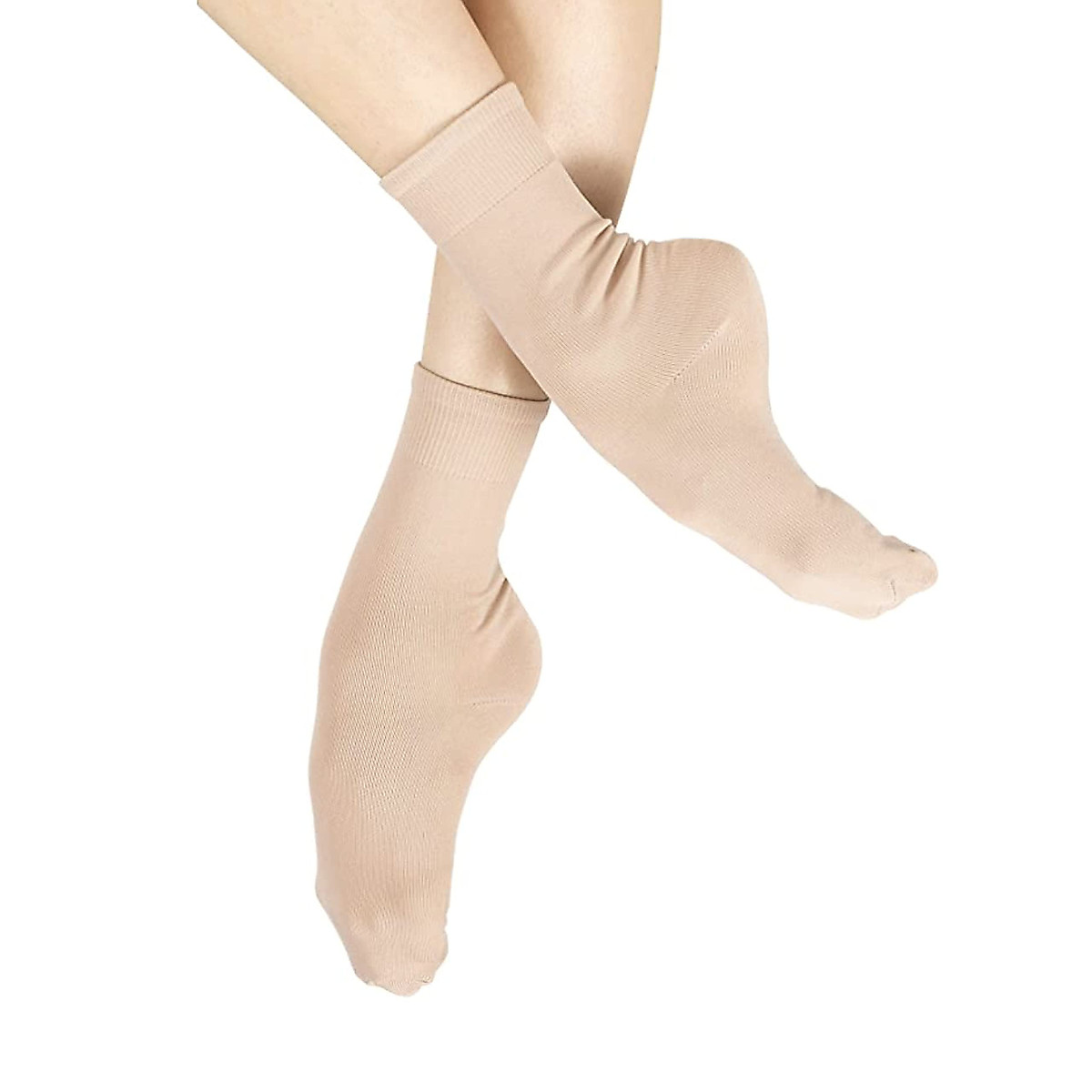 Natalie Dancewear Womens Skin Tone Ankle Dance Socks Light NSOCK