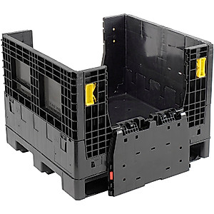Global Industrial Plastic Folding Bulk Shipping Container, 32x30x25, 1800 lb. Capacity