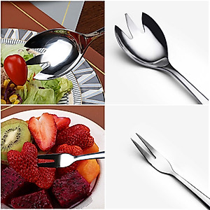 Elegant 72-Piece Silverware Set, Stainless Steel Flatware Set for 12 Guests - Comprehensive Cutlery and Serving Utensils Set, Dishwasher Safe