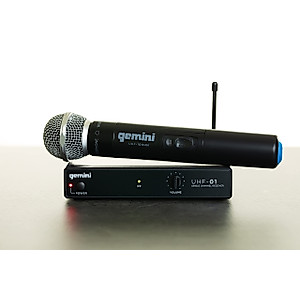 Gemini UHF-01M F1 Handheld Wireless Microphone System - Channel 1 - Professional Karaoke, DJ, and Podcast Mic