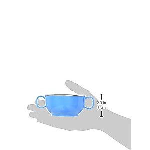 Innobaby Din Din Smart Stainless Steel 11 oz Feeding Bowl with Handles for Babies, Toddlers and Kids. BPA Free, Blue