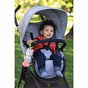 Travel Bug Multi-Sensory Baby Toy with Crinkle, Multiple Textures and Musical Playback, Stroller, Car Seat, Playmat Hanging Toy for Baby - Bear