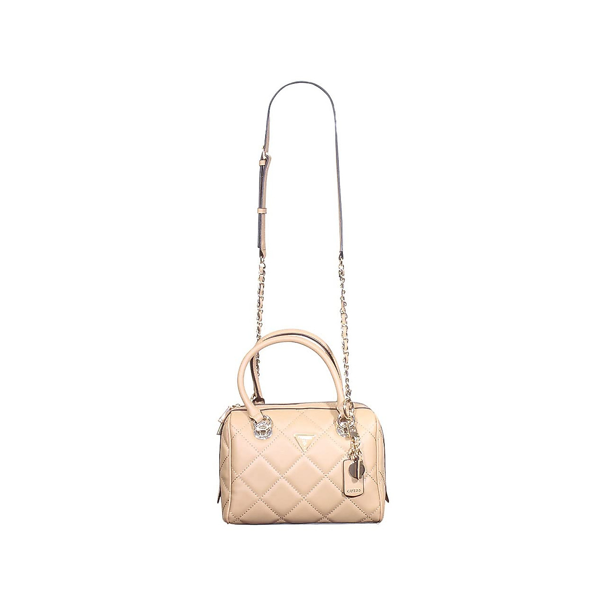 GUESS Cessily Box Satchel Beige One Size