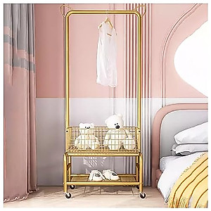 OTBK Clothing Garment Rack Multifunctional Clothes Organizer With Cat Ears The Non-slip Beads For Hanging Clothes,Shoes,Bags (Color : Gold)