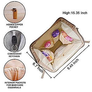 Yokstore Baby Diaper Bag Large Capacity Baby Backpack Bag Multi-Function Waterproof Travel Maternity Nappy Bag for Mom and Dad with Stroller Straps , Black ,Medium