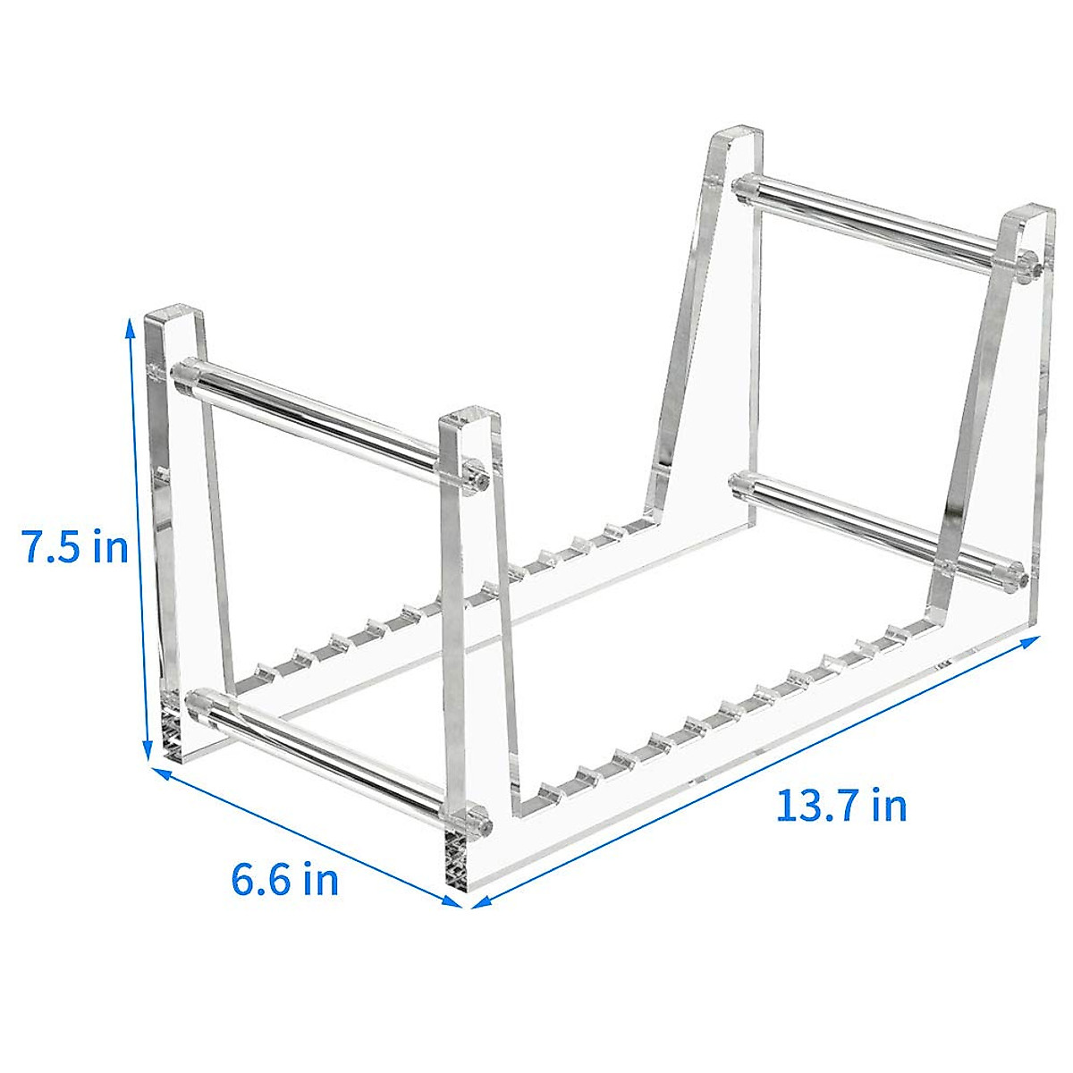 NIUBEE Clear Vinyl Record Stand Holder for Desktop Album Storage, Acrylic Vinyl Record Shlef Display 50 LPs