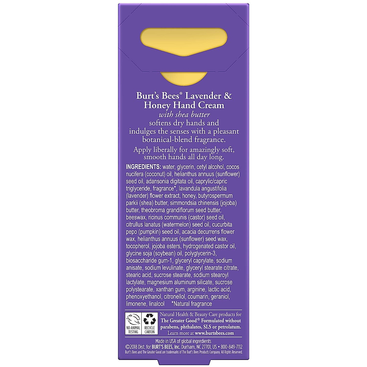 Burt's Bees Lavender and Honey Hand Cream with Shea Butter, 1 Ounce (Pack of 4)