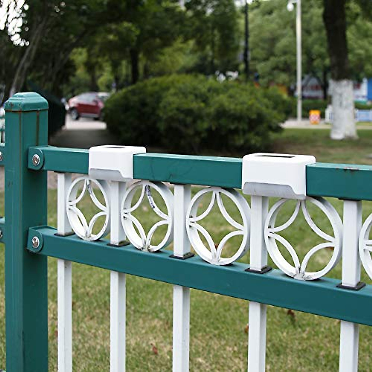 Solar Deck Lights 1 LED Wall Light Outdoor Garden Wall Lighting Fence Light Waterproof Landscape Courtyard Solar Ladder Light Color Changing Light Suitable for Outdoors Celebrations Pack of 4 Pieces