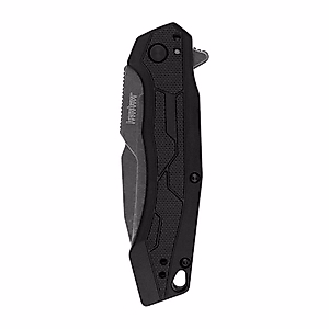 Kershaw Analyst Tanto Pocket Knife, 3.25" 8Cr13MoV Steel Blade, assisted opening, Liner Lock Folder EDC,Black