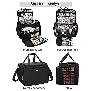 MONSTINA Professional Hairdressing Bag,Hairstylist Travel Bag,Cosmetics Beauty Hairdresser Bag with Shoulder Strap,Hair Makeup Salon Organizer Bag for Barber Insulation Material