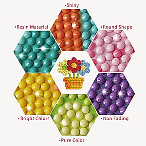 sinceroduct 75Pcs Diamond Stickers, Diamond Art for Kids Arts and Crafts, Creative Diamond Mosaic Sticker Craft by Numbers Kits for Kids and Adult Beginners, Butterflies and Flowers