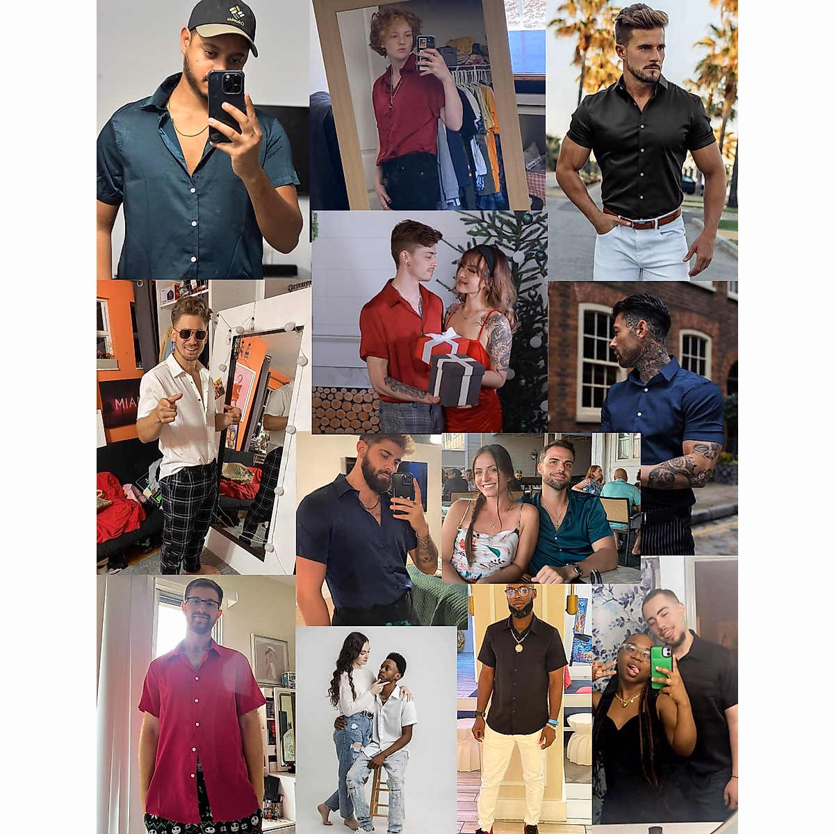 SWOMOG Men Silk Satin Pajamas Set Button Down Sleepwear Short Sleeve Pjs Set Soft 2 Piece Lounge Set Nightwear with Pockets Black Medium