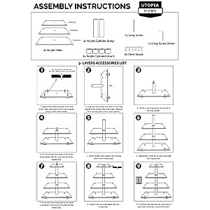 Utopia Home - Acrylic Cupcake Stand with LED Light Strings - 3 Tier Premium Cupcake Tower - Cup Cake Tier Stand for Dessert Table - Ideal for Weddings Birthday Parties - Pack of 1 - Red