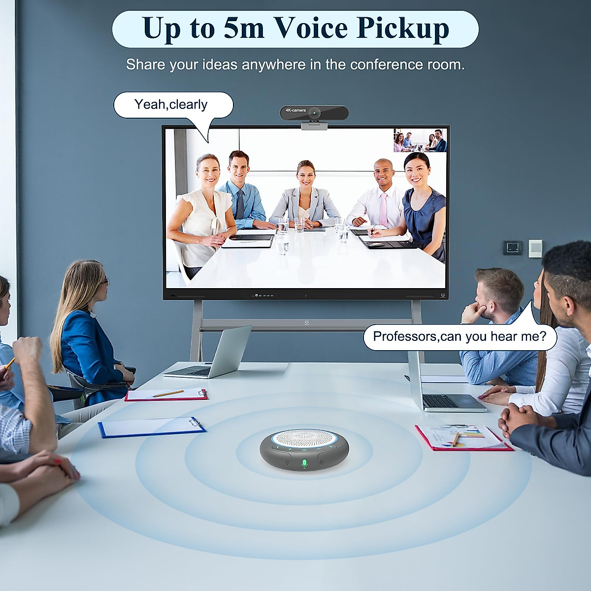 LINGHUFOX 75" Smart Board 4K Touchscreen Interactive Whiteboard for Classroom and Office, Robust App Ecosystem for Collaboration (Included Movable Stand, Conference Camera and Conference Speakerphone)