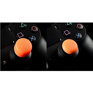 Pack of 8 pcs Analog Controller Gamepad Raised Antislip Thumb Stick Grips Thumbsticks Joystick Cap Cover for PS5, PS4, PS3, Switch Pro, Xbox one, Xbox 360, Wii U, PS2 Controller (Orange)