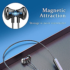 INTAX - Bluetooth 5.0 Wireless Neckband Headphones, 10 hrs Play time, Noise Cancelling, Fast Pairing, Waterproof, 9D Stereo Surround Bluetooth 5.0, Black