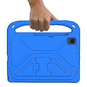 JGY Compatible with Samsung Tab A8 10.5 X200 Kids Case with Handle Stand A8 10.5 X200 Case Kids Proof Light EVA Rugged Shockproof Full Cover for Boy Girl Baby (Blue)