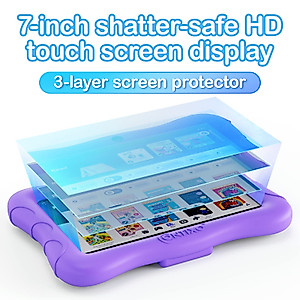 Contixo 7" Android Kids Tablet 32GB, Includes 50+ Disney Storybooks & Stickers (Value $200), Protective Case with Kickstand, (2023 Model) - Purple