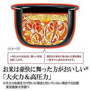 Zojirushi NW-JE10 / 18 Pressure IH Rice Cooker Extreme Cooking 1L / 1.8L Black 100V Only Japanese Only Shipped from Japan (1.8L (NW-JE18))