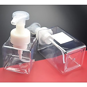 Foaming Soap Dispenser, Refillable Hand Soap Dispenser, Pump Bottle 450ml(16oz), Plastic for Liquid Soap, Shampoo, Body Wash, 2 Pcs (Clear+Clear)