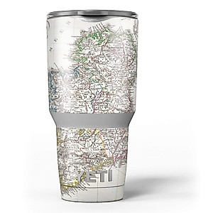 Design Skinz The Vintage Ireland Map - Skin Decal Vinyl Wrap Kit Compatible with The Yeti Rambler Cooler Tumbler Cups