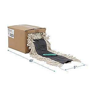 Boardwalk BWKFF40 5 in. Flash Forty Disposable Cotton Dustmop - Natural