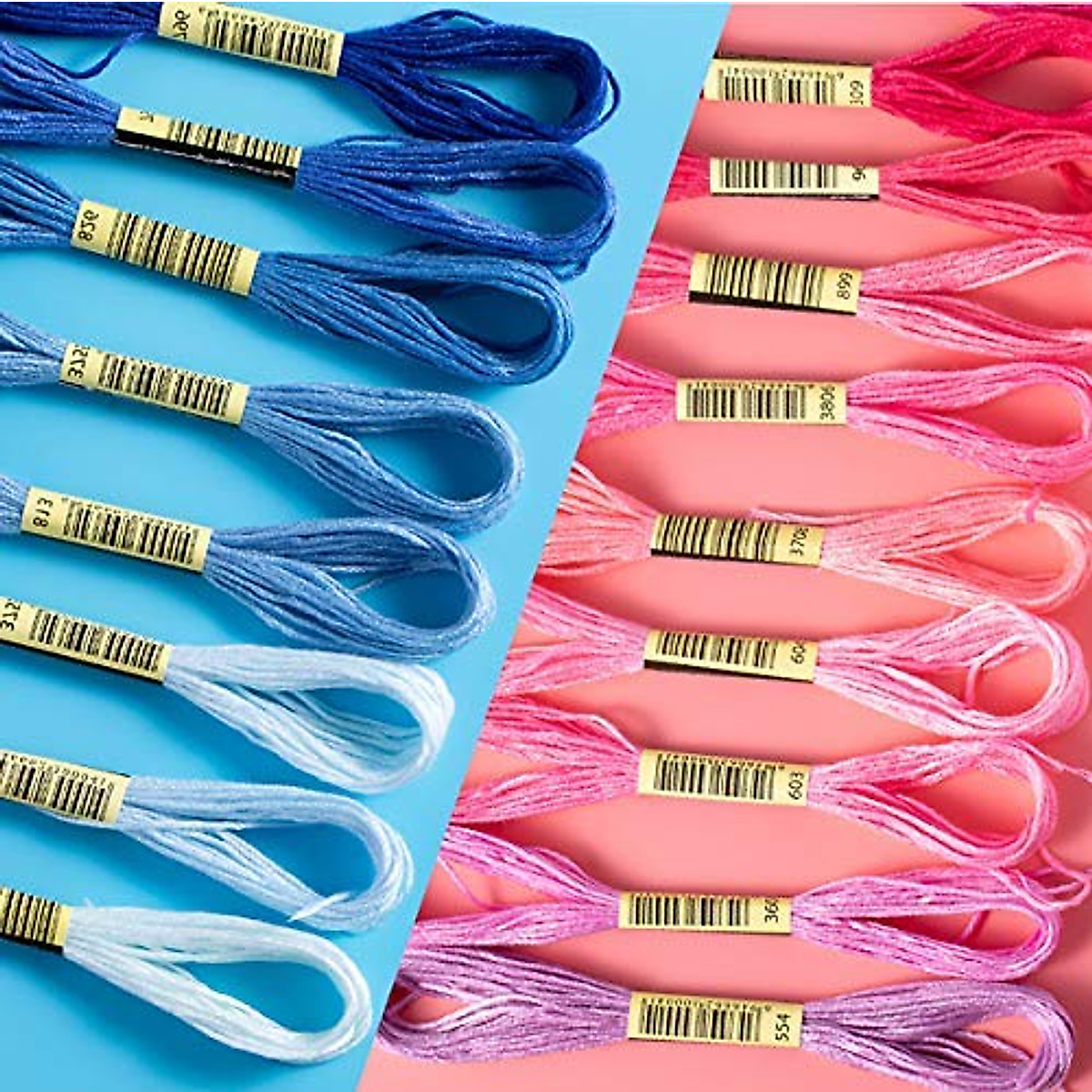 Vilihkc Rainbow Color Embroidery Floss 447 Skeins Per Pack with Cotton for Cross Stitch Threads Bracelet Yarn Craft Floss Embroidery Floss Set