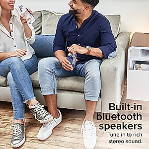 sobro Smart Side/Nightstand Table - with Cooling Drawer, Wireless Charging, Bluetooth Speakers, USB-C and 120V outlets, LED Light, Black/Black