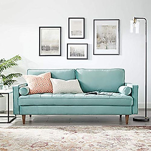 Modway Valour Performance Velvet Upholstered Tufted Sofa, Mint