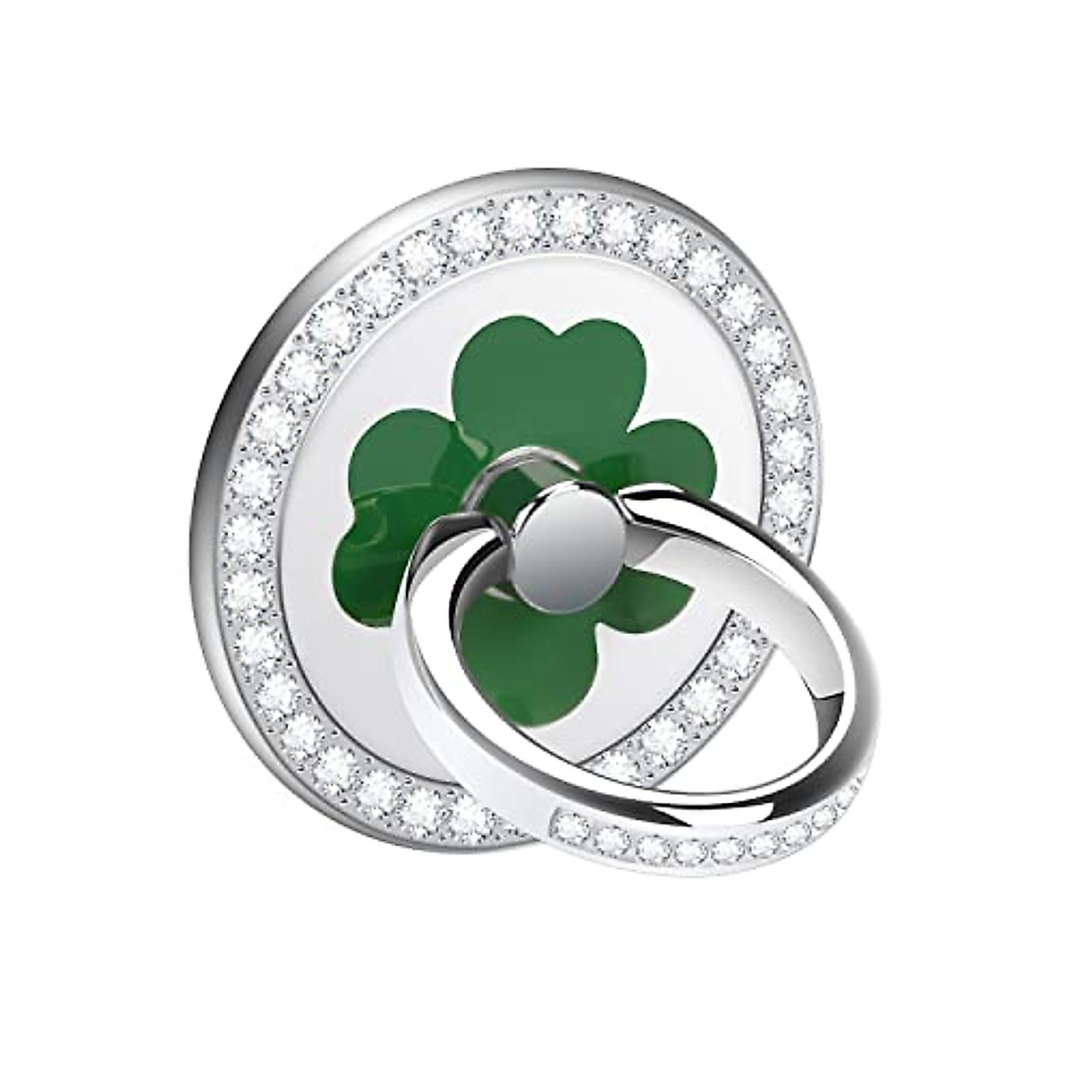 Diamond Phone Ring Holder - Cell Phone Stand 【Zinc Alloy】 Finger Ring Grip Loop, 360° Rotation Kickstand Compatible with iPhone Samsung Galaxy Smartphones and Phone Case Accessories