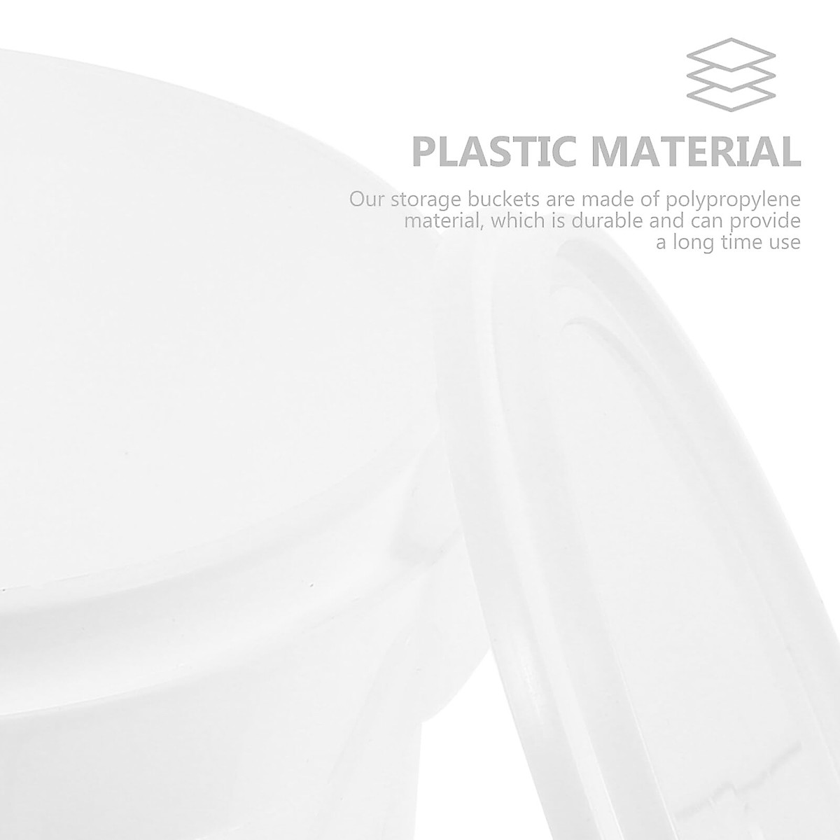 Cabilock 2pcs L Toy Portable Handle Heavy Food Grade Household Kids Tub Ice Treasure Duty Container Buckets Cream with Pail Kitchen Lid Bucket Storage All White Plastic Barrel Toys Bucke