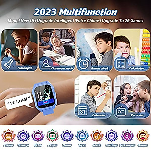 Ralehong Kids Smart Watch Boys | Swim-Grade Waterproof | 26 Games | Pedometer | HD Camera | Music Player | Flashlight for 3-12 Year Old Boys