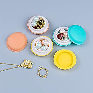AUEAR, 30 Pack Macaroon Case, Mini Macaroon Box, Macarons Jewelry Storage Box, Macaroon Cute Pill Box Candy Organizer Travel Ring Earring Container
