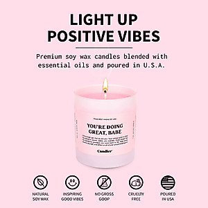 Ryan Porter “You’RE Doing Great, Babe” Candle - 100% Natural & Vegan - Made of Hand-Poured Soy Wax & Cotton Wick - Smells Lavender, Herbs, Sandalwood - Paraben, Phthalate, Lead-Free Decor Candle