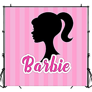 Withu Pink Party Backdrop Girls Frame Stripe Glamour Cake Table Spa Tea Time Photography Head Photo Decorations Banner Background