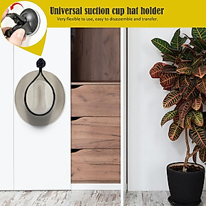 YOOLEETC 2PCS Cowboy Hat Mounts for Your Vehicle,Hat Holder for Truck Seat Car Accessories,Suction Cups are Available for Cars/Trucks/ Home Doors (Black)