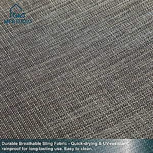 MFSTUDIO 5 Piece Patio Dining Set, 37" Square Outdoor Wood-Like Table and 4 Sling Swivel Chairs for Garden,Backyard,Poolside