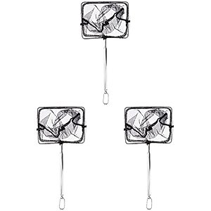 Yardwe and Saltwater * Sturgeon Aquarium Small Fish Tool Tank Accessory Portable Premium Ponds Tackle Retractable Stainless Fishing Dip Catching Nets Folding Outdoor Net 3pcs Trout