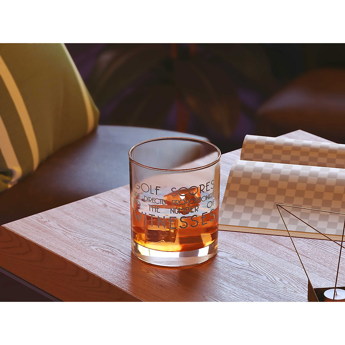 Spotted Dog Company Etched 11oz Whiskey Rocks Glass, Golf Scores - CM01