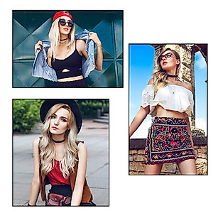 Outee 9 Pcs Choker Set Black Chokers Necklaces for Women Black Velvet Choker Necklaces for Teen Girls Henna Tattoo Ribbon Chokers for Women