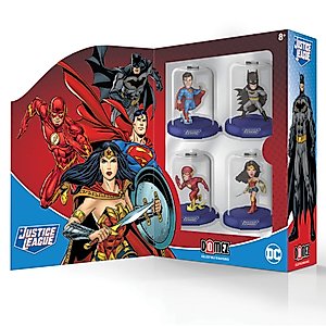 Justice League Domez Series 1 Collector’s Box Set - Includes Batman, Superman, Wonder Woman & The Flash - Authentic & Highly Detailed Collectible Characters - Connect, Collect, Display