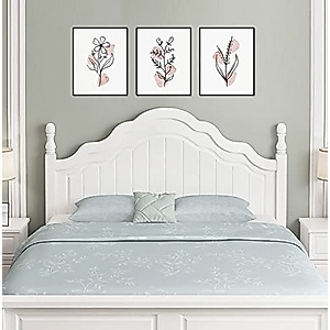 Boho Botanical Prints, Set of 3, Gallery Wall Art, Blush Pink Wild Flowers, Abstract Black Line, Floral Home Decor, Flower Print Set, Floral Line Art, 11x14inch Unframed