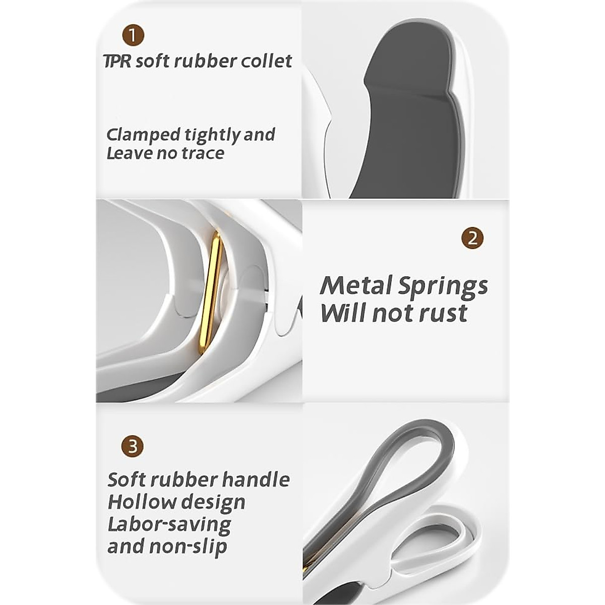 Rovedcity Plastic Clothes Pins Strong Clothespins-24PCS Heavy Duty Laundry Clothes Clips Windproof Clamps Clothes Pegs, No Trace Design for Clothes