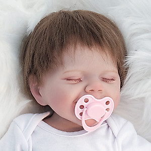 Zlgkjk Reborn Sleeping Baby Dolls Girl, Realistic Newborn Dolls with Soft Vinyl Silicone Full Body, 18 Inches Lifelike Baby Dolls for 3+ Year Old Girls, Kids