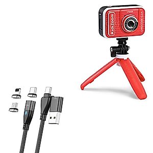 BoxWave Cable Compatible with VTech KidiZoom Creator Cam - MagnetoSnap PD AllCharge Cable (100W), Magnet PD 100W Charging Cable USB Type-C Micro USB for VTech KidiZoom Creator Cam - Jet Black