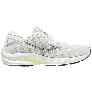 Mizuno Women's Wave Rider 25 WAVEKNIT™ | neutral Support Running Shoe |Eco Friendly Materials | Waveknit- Nimbus Cloud/White | US 8