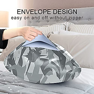 Sharks Camo Pillow Covers Silk Pillowcase for Hair and Skin Soft Breathable Smooth Cooling Satin Pillowcase Standard Size Pillow Case for Bedroom Bed Sleeping (20x26 Inch)