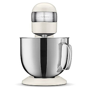 Cuisinart SM-50CRM Precision Master 5.5-Quart 12-Speed Stand Mixer with Mixing Bowl, Chef's Whisk, Flat Mixing Paddle, Dough Hook, and Splash Guard with Pour Spout, Coconut Cream