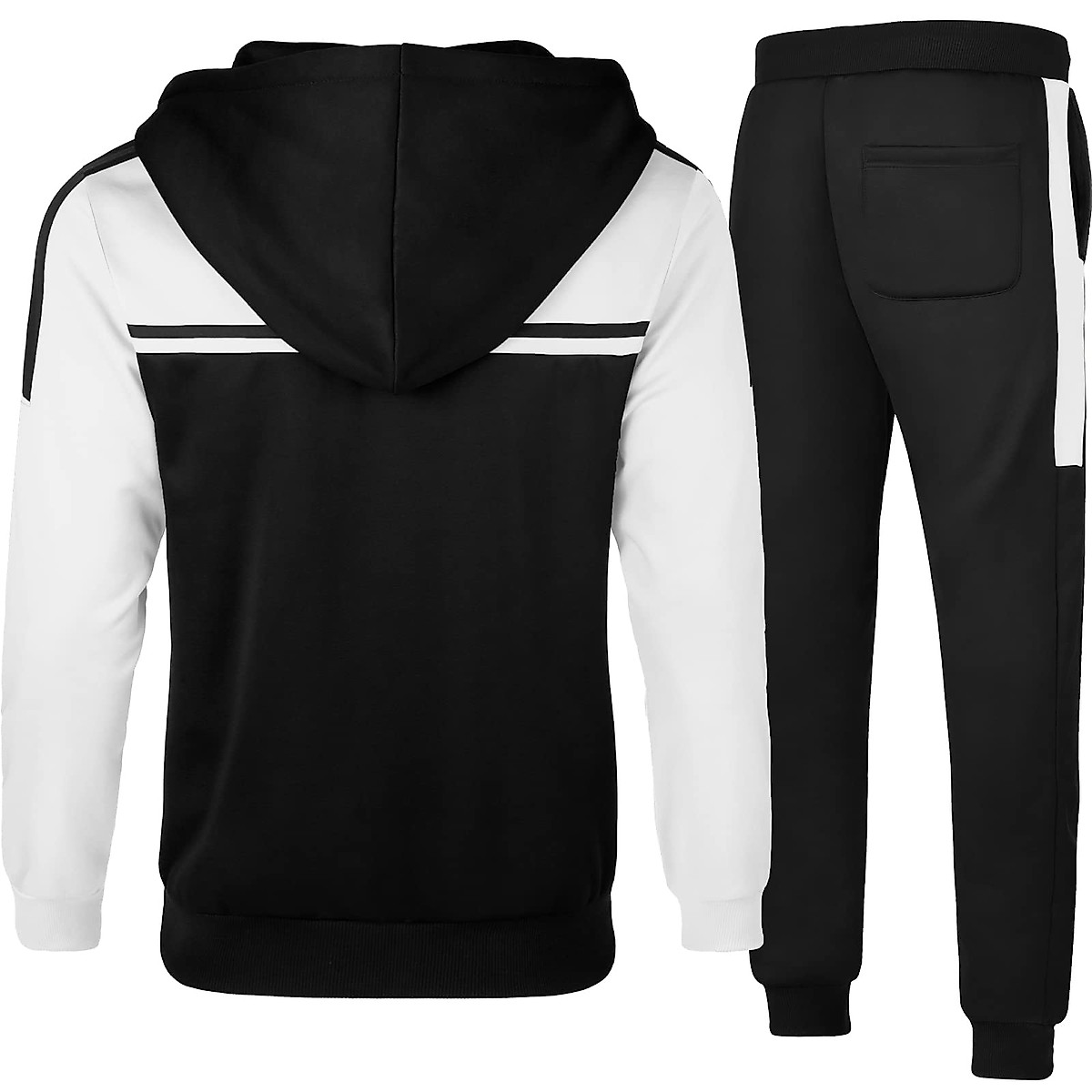 JACKETOWN Mens Sweatsuits 2 Pieces Warm Up Suits Full Zip Workout Jogging Sports Tracksuits Black XL